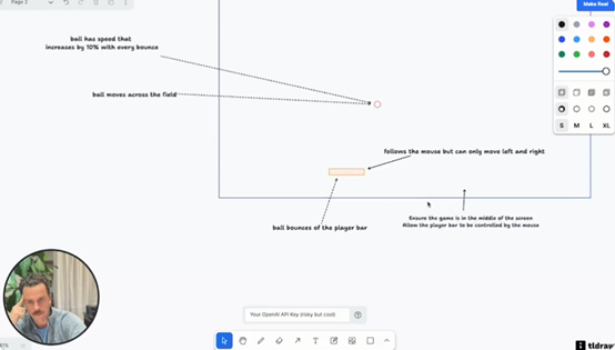 Tldraw AI 白板繪圖工具｜只要畫草稿就可以幫你生成現實！